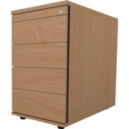 Sch&auml;fer Shop Sch&auml;fer Shop Select Standcontainer 13333, 1 Utensilienauszug, abschlie&szlig;bar, 4 Sch&uuml;be, B 428 x T 800 x H 740 mm, Buche