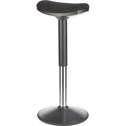 Sitz- und Stehhilfe, h&ouml;henverstellbar, bis 120 kg, Stoffbezug, &Oslash; 360 x T 220 x H 560-810 mm, schwarz/silber