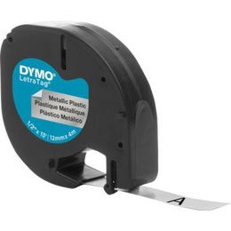 Schriftbandkassette f&uuml;r Dymo&reg; Letra Tag, Metall, 12 mm, silber