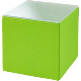 Beistelltisch Wall In, B 410 x T 410 mm, ESG Milchglasplatte, mit Bodengleitern, gr&uuml;n