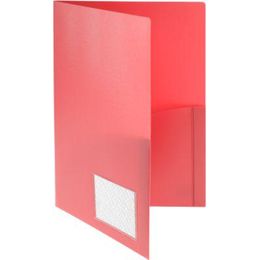 Angebotsmappe Foldersys, A4, 4 Taschen, Visitenkartentasche, Polypropylen, rot, 10 St&uuml;ck