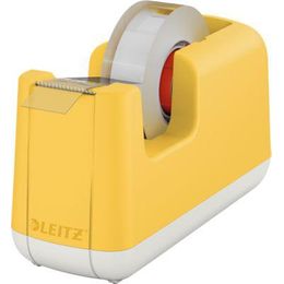 Leitz&reg; Tischabroller f&uuml;r Klebefilm Cosy, f&uuml;r Rollen mit L 33 m x B 19 mm, F&uuml;&szlig;e, inkl. Klebefilmrolle, Kunststoff, gelb