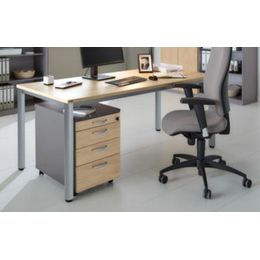 Komplettset NEVADA, Schreibtisch B 1600 mm, Rundrohrfu&szlig;