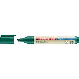 Edding 32 EcoLine Flipchartmarker, nachf&uuml;llbar, 10 Stk., gr&uuml;n