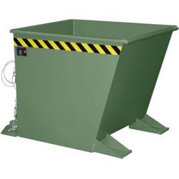 Bauer Sp&auml;ne-Kippbeh&auml;lter SGU-RZ55, f&uuml;r Routenz&uuml;ge, &ouml;l- und wasserdicht, 550 l, RAL 6011 resedagr&uuml;n