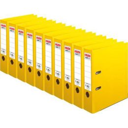 Herlitz Ordner maX.file protect plus, DIN A4, R&uuml;ckenbreite 80 mm, 10 St&uuml;ck, gelb