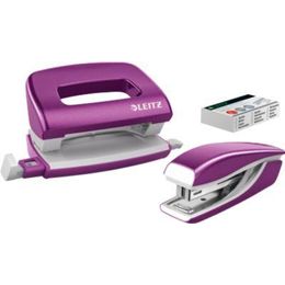 Leitz Heftgerät + Locher WOW 5561 SET, violett