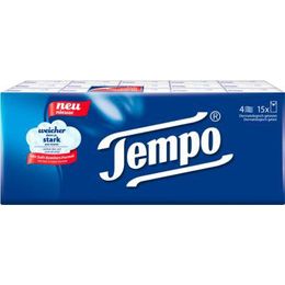 Taschent&uuml;cher Tempo&reg; Original, 4-lagig, dermatologisch getestet, waschmaschinenfest, biologisch abbaubar, Zellstoff, wei&szlig;, 15 P&auml;ckchen &aacute; 10 T&uuml;cher