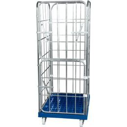 Kunststoffrollplatte, 2 Seitengittern, 1 R&uuml;ckwand, 2 halbe Vorderw&auml;nde, enzianblau RAL5010