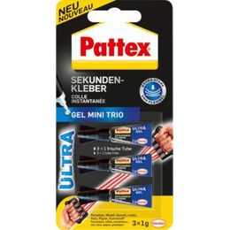 Pattex Sekundenkleber Ultra Gel Mini Trio, 3 x 1 g