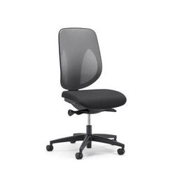Giroflex B&uuml;rostuhl 353, ohne Armlehnen, Auto-Synchronmechanik, Muldensitz, 3D-Netz-R&uuml;ckenlehne, grau/schwarz