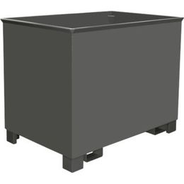 Bauer Beh&auml;lter f&uuml;r Routenz&uuml;ge Typ C 80, f&uuml;r Feststoffe, 3-fach stapelbar, Inhalt 0,8 m&sup3;, bis 1000 kg, mausgrau RAL 7005