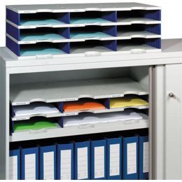 Styro&reg; Sortierstation Styrodoc Standard, DIN C4, 3 Etagen/3-reihig/9 F&auml;cher, grau/blau