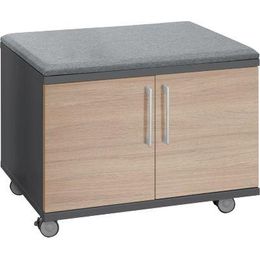 Sch&auml;fer Shop Sch&auml;fer Shop Select Rollschrank, mit Sitzfunktion, B 800 x T 450 x H 590 mm, Eiche-Dekor