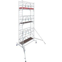 Alu-Fahrger&uuml;st Krause Serie 10, 200 kg/m&sup2;, h&ouml;henverstellbare Rollen, L 2500 x B 750 x H 7400 mm