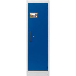 CEMO Sicherheitsschrank Typ 90 PROline 6/20, selbstschlie&szlig;ende T&uuml;ren, Anschlag rechts, B 635 x T 600 x H 1950 mm, 33 Liter, grau/enzianblau