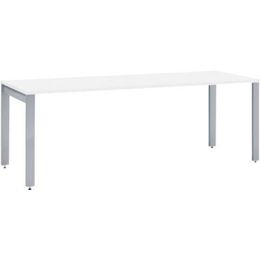 Sch&auml;fer Shop Sch&auml;fer Shop Select Schreibtisch LOGIN, 4-Fu&szlig;, B 1800 x T 800 x H 740 mm, wei&szlig;/wei&szlig;alu