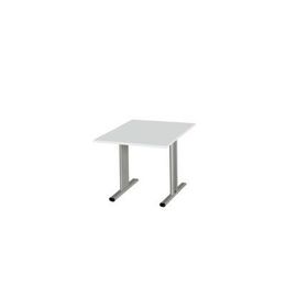 Sch&auml;fer Shop Sch&auml;fer Shop Select Besprechungstisch Planova Basic, Quadrat, T-Fu&szlig;, B 1000 x T 1000 x H 717 mm, lichtgrau/wei&szlig;aluminium RAL 9006