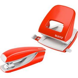 Leitz&reg; B&uuml;rolocher + Tischheftger&auml;t SET, hellrot