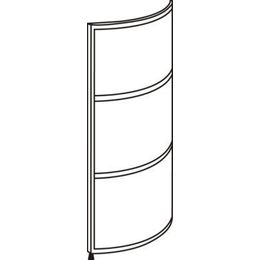 Stellwand rund hoch, Kunstglas