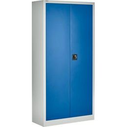 Sch&auml;fer Shop Sch&auml;fer Shop Pure Stahlschrank, Stahl, abschlie&szlig;bar, T 400 x H 1935 x B 950 mm, 5 OH, lichtgrau/enzianblau