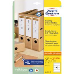 Avery Zweckform Ordner-Etiketten AVERY&reg; Zweckform, f&uuml;r Druckertyp Inkjet/Laser, rechteckig, permanent, 120 St., B 61 x H 192 mm, breite Ordner, Papier, naturwei&szlig;