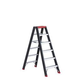 Doppelstufenstehleiter Professional Topline, Aluminium, 12 Stufen, schwarz