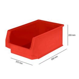 Sch&auml;fer Shop Sichtlagerkasten SSI Sch&auml;fer Serie PROFI LF 532, Polypropylen, L 500 x B 312 x H 200 mm, 23,5 l, rot