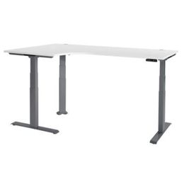 Sch&auml;fer Shop Sch&auml;fer Shop Genius Winkelschreibtisch Modena Flex, elektrisch h&ouml;henverstellbar, 90&deg; Winkel, T-Fu&szlig;, B 2000 mm, wei&szlig;/anthrazit