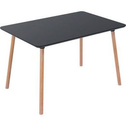 Bistrotisch Palomba, Rechteck, 4-Fu&szlig; Gestell aus Massivholz, B 1200 x T 800 x H 750 mm, schwarz/Buche