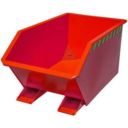 Bauer Kippbeh&auml;lter GU-E 2000, mit Siebblech & Ablasshahn, &ouml;l-/wasserdicht, staplertauglich, B 1680 x T 1640 x H 1090 mm, feuerrot RAL 3000
