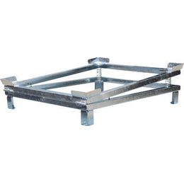 IBC-Restentleerer Bauer IR-1, Stellfl&auml;che 1200 x 1000 mm, maximaler Hub 95 mm, bis 1500 kg, L 1280 x B 1080 x H 275/380 mm, Stahl, feuerverzinkt