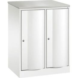 C+P Garderobenschrank Resisto, 2 Abteile, 2 F&auml;cher, B 772 x T 540 x H 1077 mm, Verkehrswei&szlig;