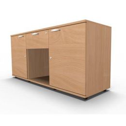 Sch&auml;fer Shop Sch&auml;fer Shop Select Sideboard, 2 T&uuml;ren + Schub, abschlie&szlig;bar, Spanplatte, B 1500 x T 420 x H 663 mm, Buche