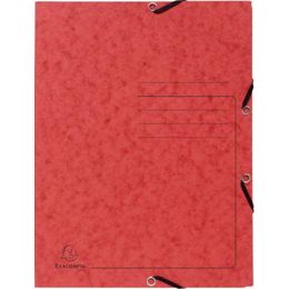 Exacompta Sammelmappe, DIN A4, mit Gummizug, 3 Klappen, beschriftbar, Colorspan-Karton, 355 g/m&sup2;, rot