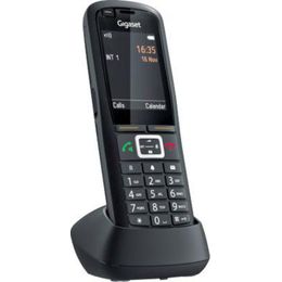 Gigaset-Pro Mobilteil R700H PRO, 2,4" Farbdisplay, schnurlos, bis 13 h Gesprächszeit, Blueetooth, Taschenlampe, schwarz