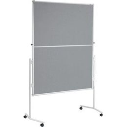 Maul Moderationstafel Pro, klappbar, B 1200 x H 1500 mm, Textil/Textil, grau