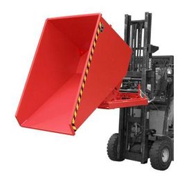 Bauer Kippbeh&auml;lter EXPO-E 1200, mit Rollen, Deichsel & Ablasshahn, &ouml;l-/wasserdicht, abrollend, B 1070 x T 1720 x H 1095 mm, feuerrot RAL 3000