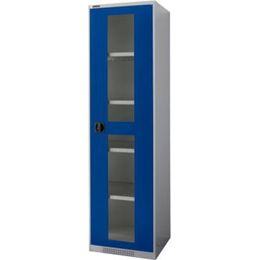 Sch&auml;fer Shop Sch&auml;fer Shop Genius Fl&uuml;gelt&uuml;renschrank FS, Stahl, Sichtfenster, L&uuml;ftungsl&ouml;cher, B 545 x T 620 x H 1950 mm, 5 OH, Wei&szlig;alu/Enzianblau, bis 250 kg