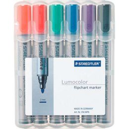 Staedtler Flipchartmarker Lumocolor 356, farbsortiert, 6er-Set