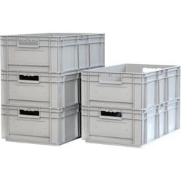 Sch&auml;fer Shop Kasten im EURO-Ma&szlig; EF 6220, ohne Deckel, 42 l, 5 St&uuml;ck, grau