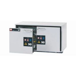 Sicherheitsunterbauschrank Typ 90 ASECOS UB-S-90, 2 Schubladen, Front Lichtgrau, B 1102 x T 574 x H 600 mm