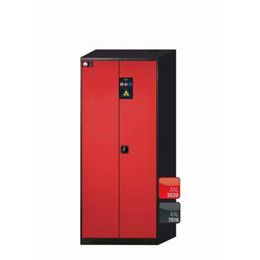 Chemikalienschrank ASECOS CS-CLASSIC, Fl&uuml;gelt&uuml;ren, Front Verkehrsrot, B 810 x T 520 x H 1950 mm
