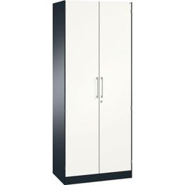 Fl&uuml;gelt&uuml;renschrank ASISTO C 3000, 5 Ordnerh&ouml;hen, B 800 mm, anthrazit/wei&szlig;