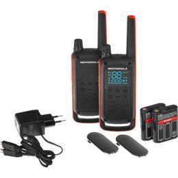 PMR-Funkger&auml;teset Motorola TALKABOUT T82, 2tlg, lizenzfrei, IPx2, 10 km, 16 Kan&auml;le, schwarz/orange