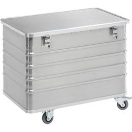 Transportwagen aus Aluminium, mit Deckel und Zylinderschloss, 322 l