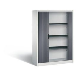 C + P Rollladenschrank Omnispace, 4 OH, abschlie&szlig;bar, B 1200 x T 420 x H 1660 mm, Stahl/Kunststoff, lichtgrau/schwarzgrau