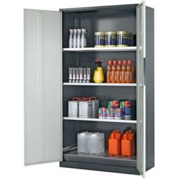 Chemikalienschrank ASECOS CS-CLASSIC ASECOS, Fl&uuml;gelt&uuml;r, 3 B&ouml;den, 1055x520x1950 mm, lichtgrau