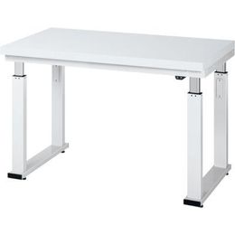 Rau Arbeitstisch Serie adlatus 600, 1250 x 700 x 740-1140 mm, Hartlaminat-Platte