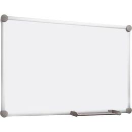 Whiteboard 2000 Maulpro, wei&szlig; kunststoffbeschichtet, Rahmen platingrau, 600 x 450 mm